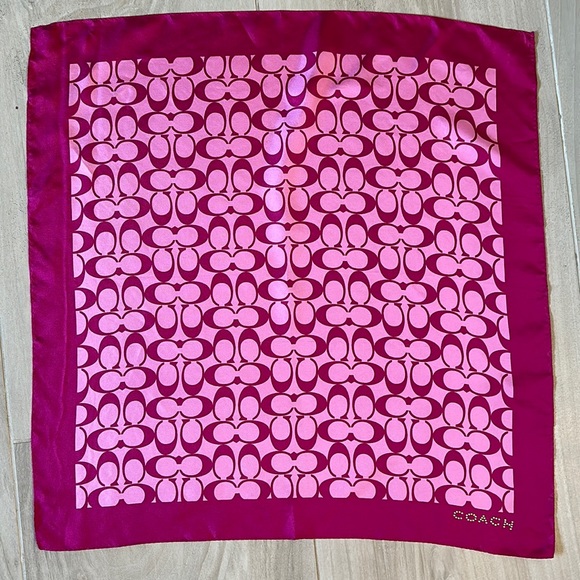 Coach | Accessories | Silk Square Coach Signature Scarf | Poshmark